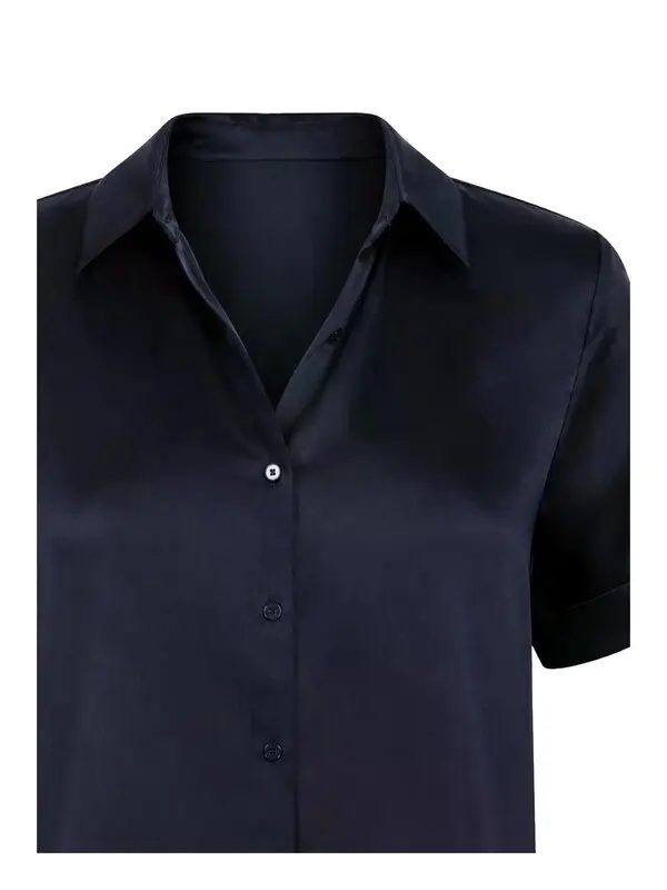 L'Agence Ellah Short-sleeved Blouse - Blue