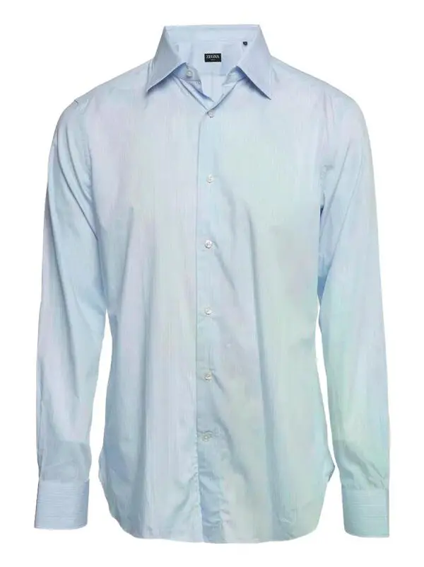 Ermenegildo Zegna Striped Poplin Shirt - Blue