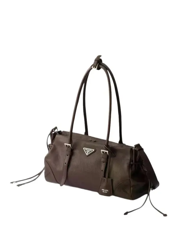 Prada Bonnie Medium Antiqued Leather Tote Bag - Brown