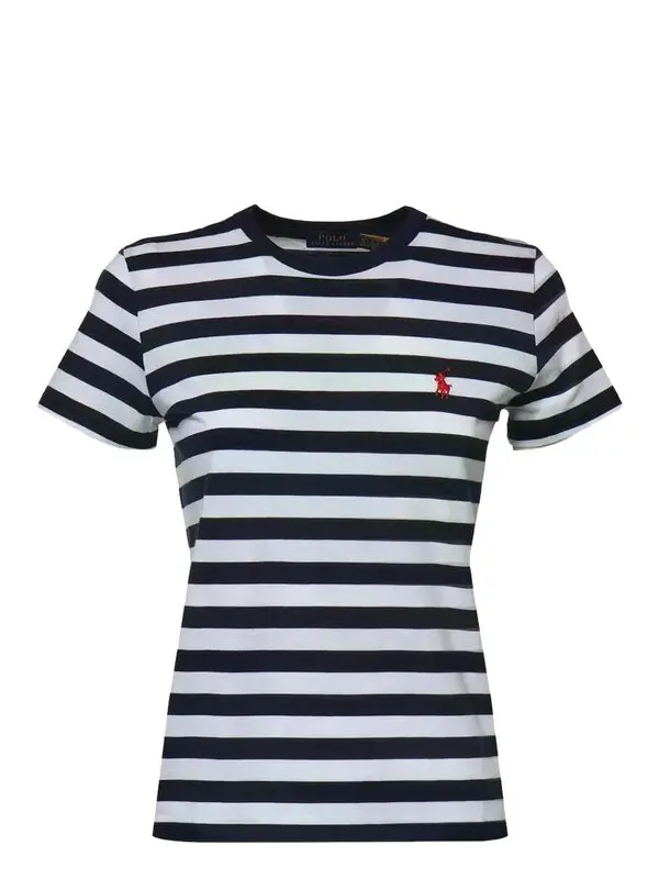 Polo Ralph Lauren Horizontal Stripe Embroidered T-shirt - Blue