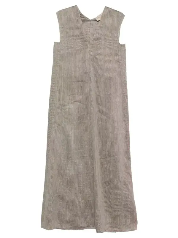 CORTANA Aria Striped V-neck Maxi Dress - Grey