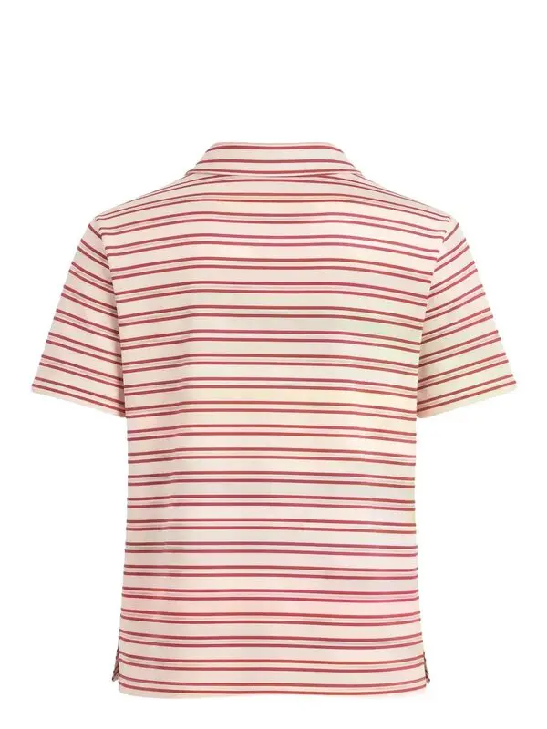 Velvet By Graham & Spencer Striped Pattern Polo Top - Neutrals