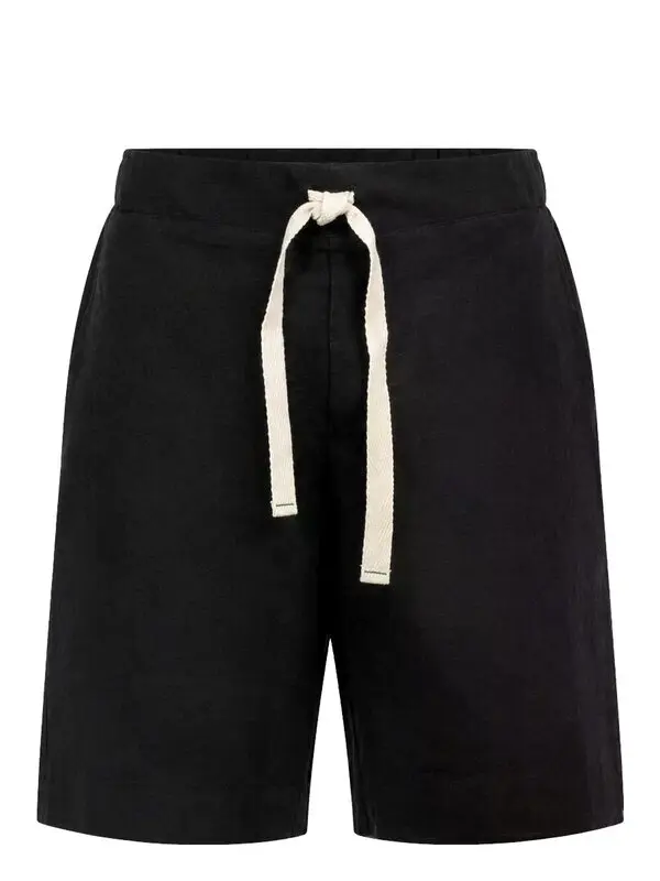 Marané Drawstring Linen Bermuda Shorts - Black