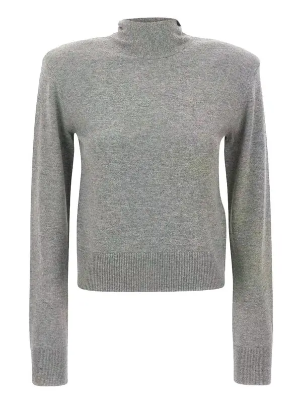 ROTATE BY BIRGER CHRISTENSEN Tie-back High-neck Sweater - Grey