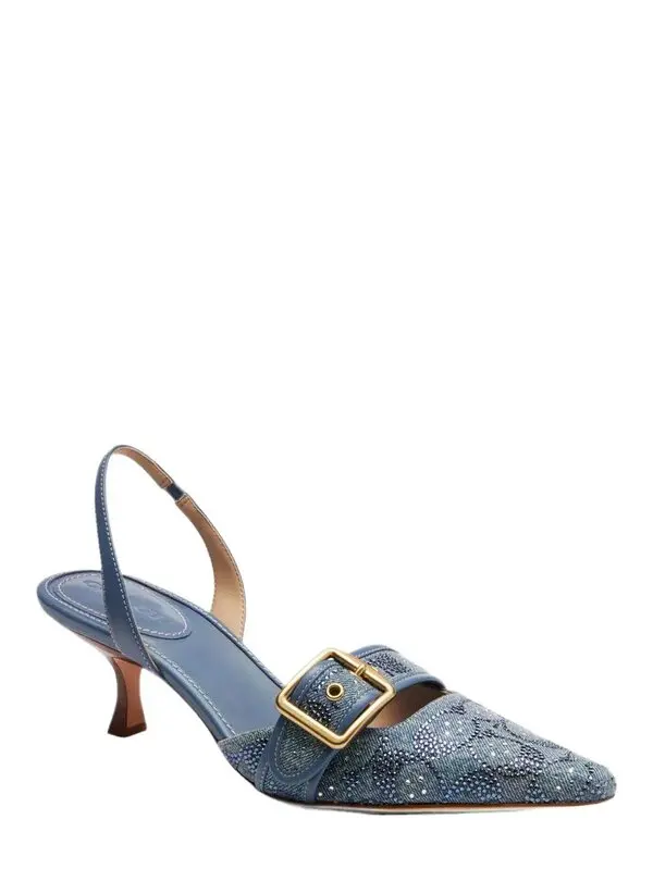 COACH Embellished Buckled Pumps - Blue