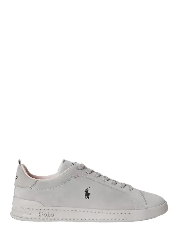 Polo Ralph Lauren Logo Embroidered Suede Sneakers - Grey