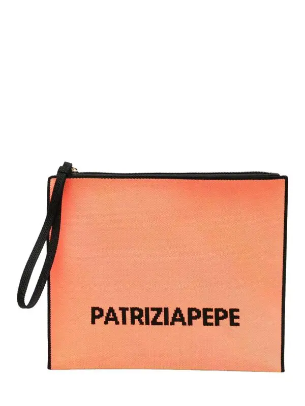 Patrizia Pepe Logo-print Clutch Bag - Orange