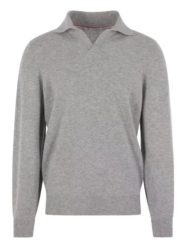 Brunello Cucinelli Cashmere Polo-collar Sweater - Grey