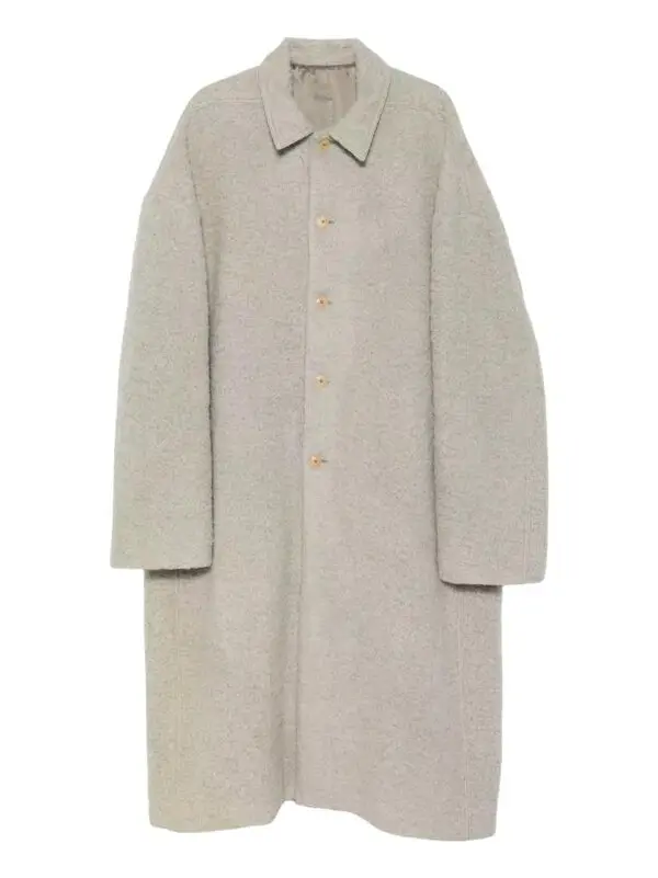 Rick Owens Brad Button-up Wool Coat - Grey