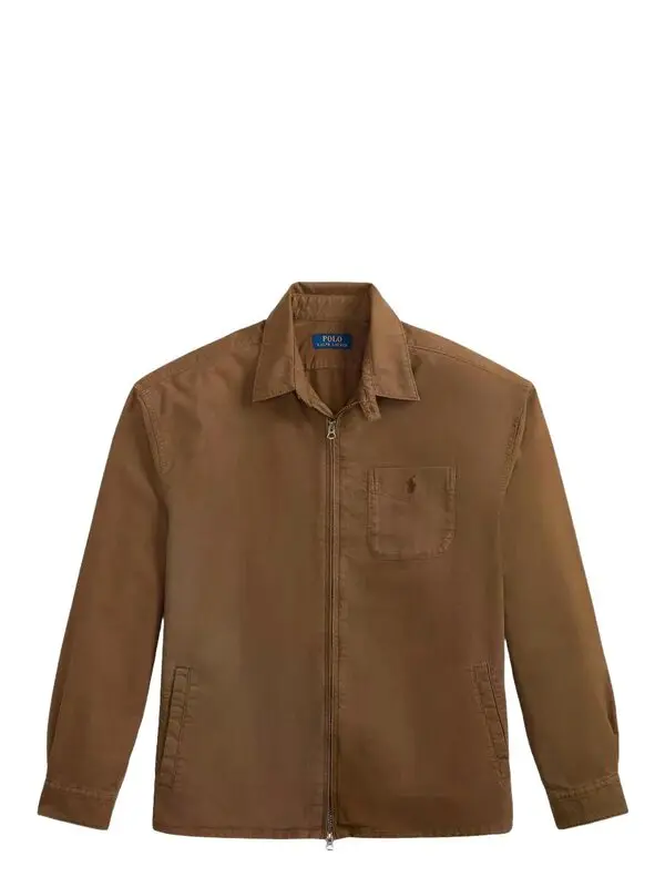 Polo Ralph Lauren Embroidered Pony Zip-up Shirt Jacket - Brown