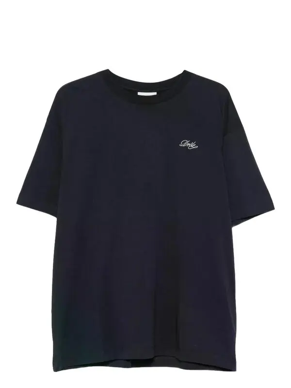 Drole De Monsieur Logo-embroidered T-shirt - Blue