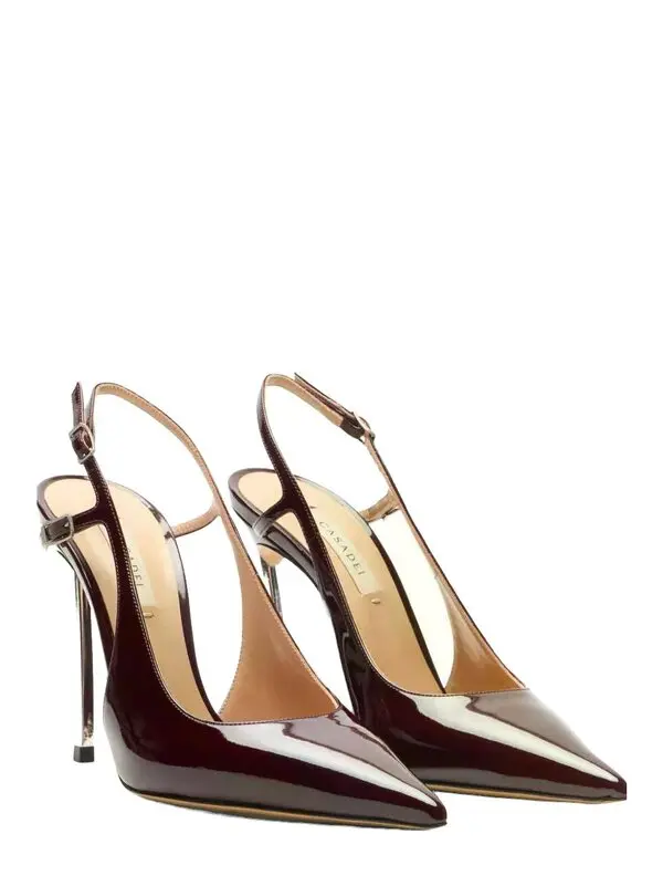 Casadei Superblade Patent Leather Slingback Pumps - Red