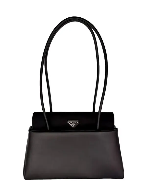 Prada Logo-plaque Shoulder Bag - Black