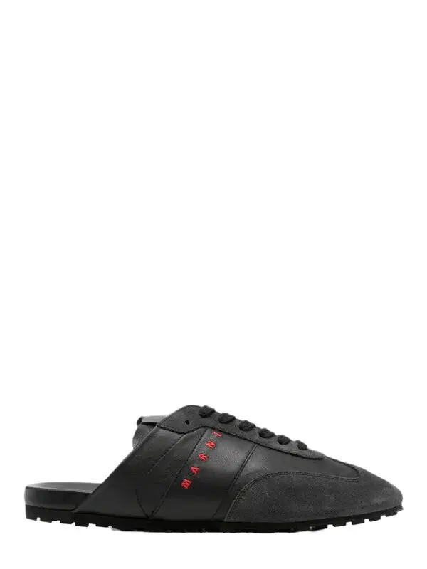 Marni Softy Soccer Leather Sneakers - Black