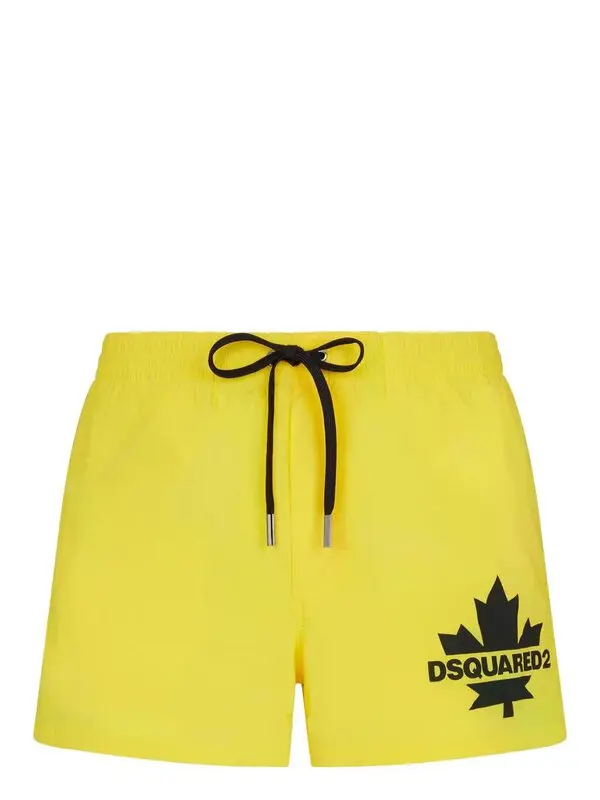 Dsquared2 Logo Print Swim Shorts - Yellow