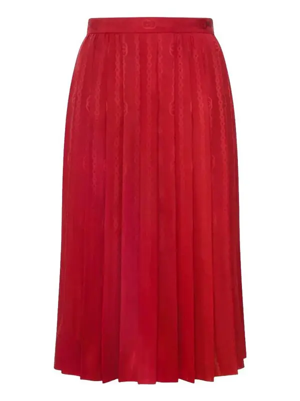 Gucci Midi Logo-jacquard Pleated Skirt - Red