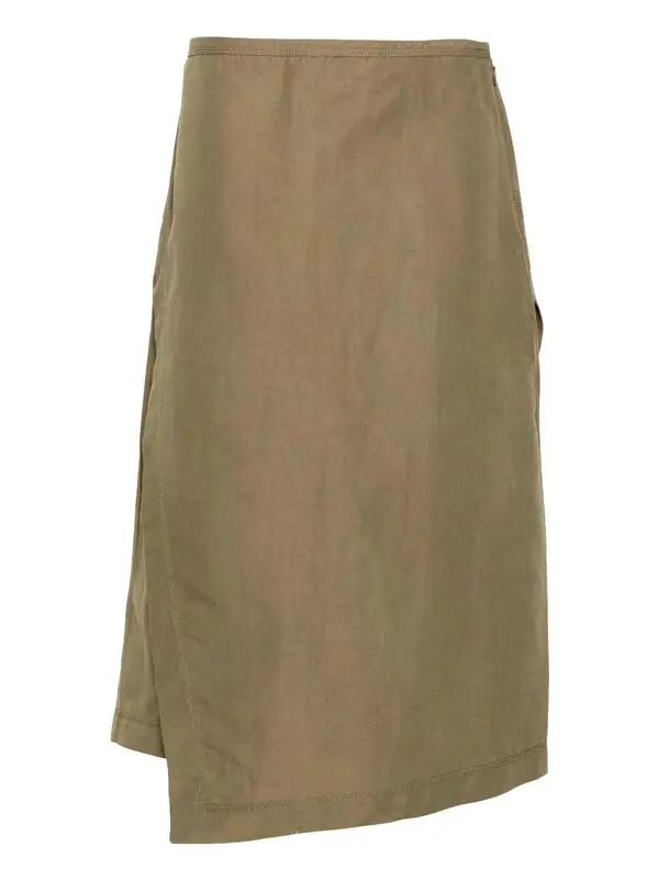 Vince Wrap-effect Straight Midi Skirt - Green