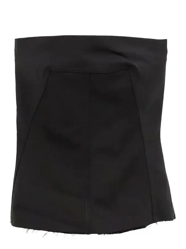 Rick Owens Strapless Top With Raw Hem - Black