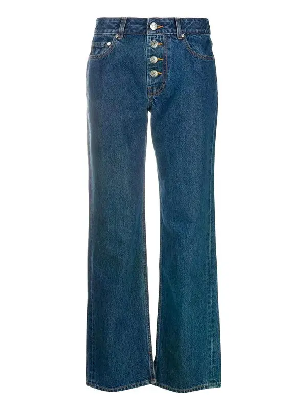 GANNI Mid-rise Straight Jeans - Blue