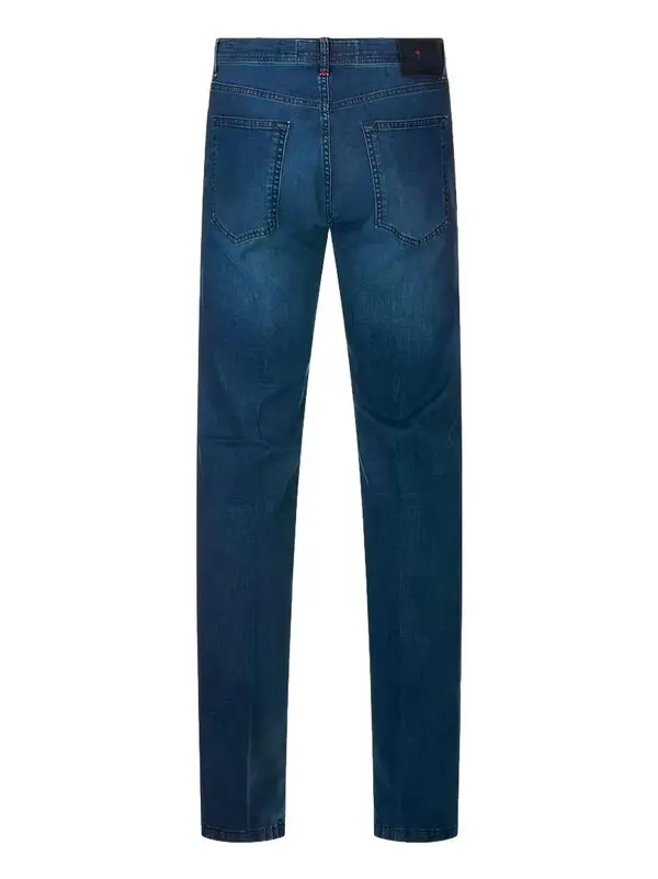 Kiton Logo Patch Jeans - Blue