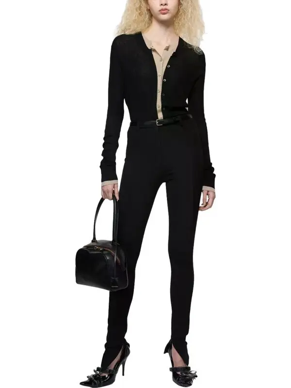 Acne Studios Layered Button-up Cardigan In Fine Silk-wool - Black
