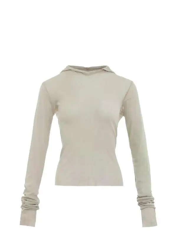 Rick Owens Long-sleeve Semi-sheer Hoodie - Neutrals