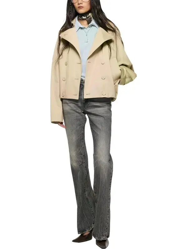 Acne Studios Cotton Twill Short Trench Coat - Neutrals