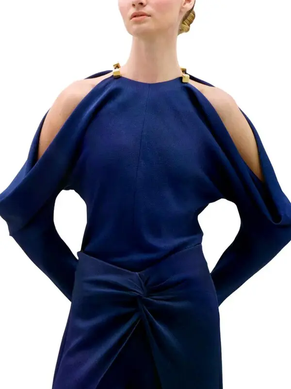 Silvia Tcherassi Kina Cold-shoulder Blouse - Blue