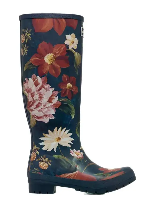 Barbour X Farm Rio Floral Print Rain Boots - Blue