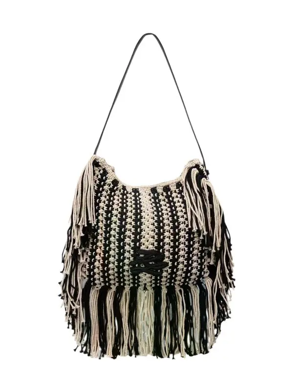 Karl Lagerfeld K/autograph Fringed Shoulder Bag - Black