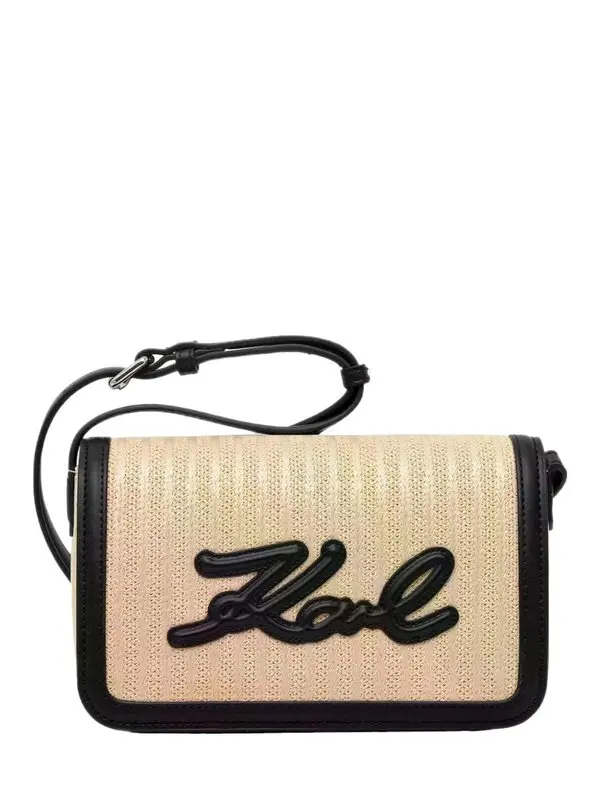 Karl Lagerfeld Signature Woven Crossbody Bag - Neutrals