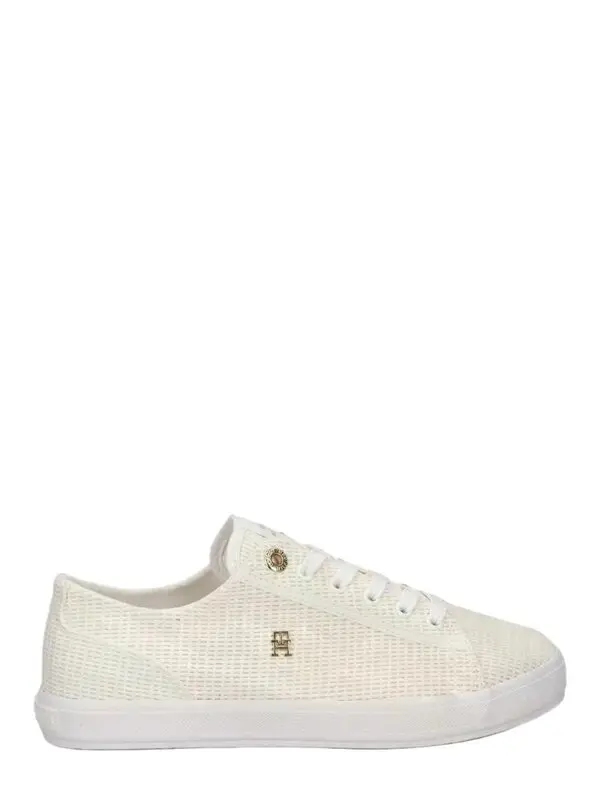 Tommy Hilfiger Logo Plaque Mesh Sneakers - Neutrals