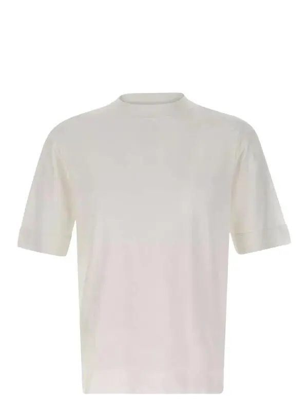 FILIPPO DE LAURENTIIS Mock-neck Cotton T-shirt - Neutrals