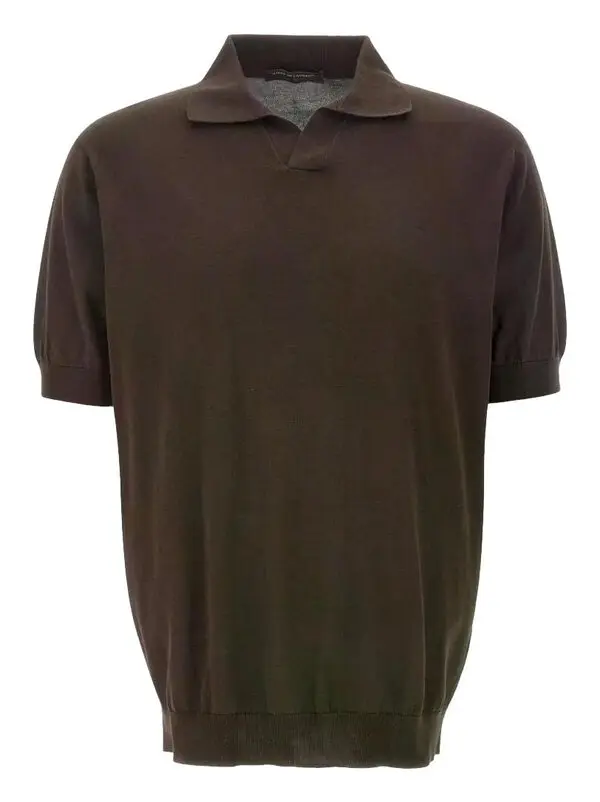 FILIPPO DE LAURENTIIS Ribbed-trim T-shirt - Brown