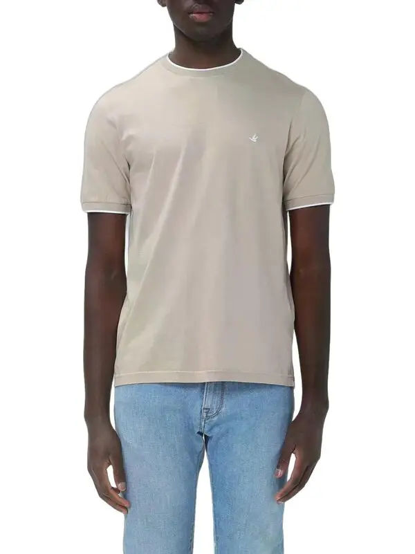 BROOKSFIELD Embroidered-logo T-shirt - Green