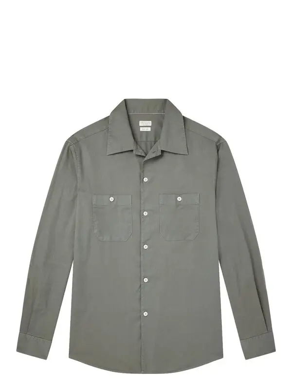 Brunello Cucinelli Cotton-twill Shirt - Green