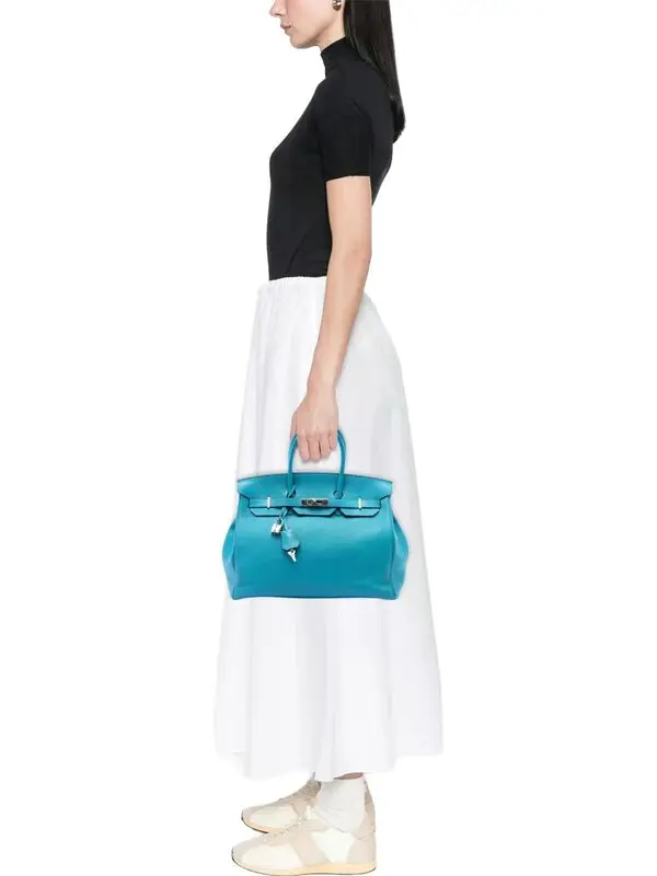 Hermès 2014 Clemence Birkin Retourne 35 Handbag - Blue