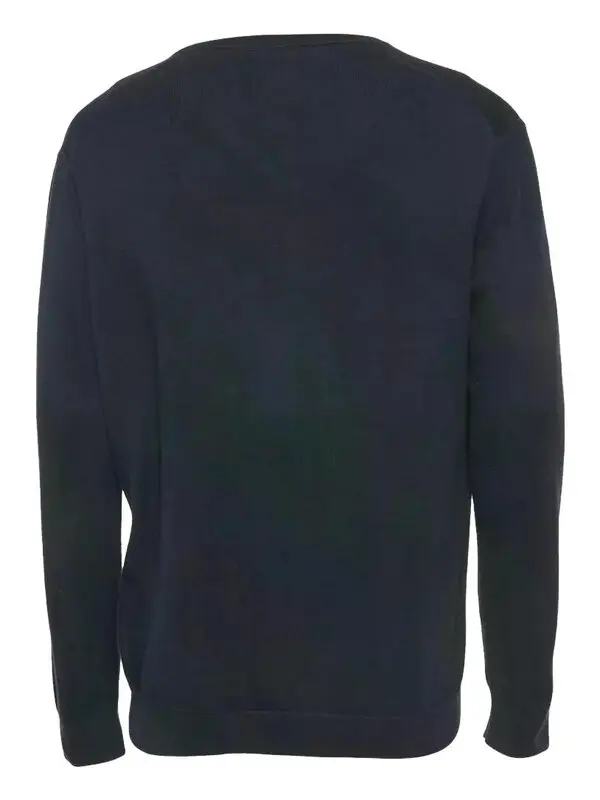 Polo Ralph Lauren Navy Cotton V-neck Sweater - Blue