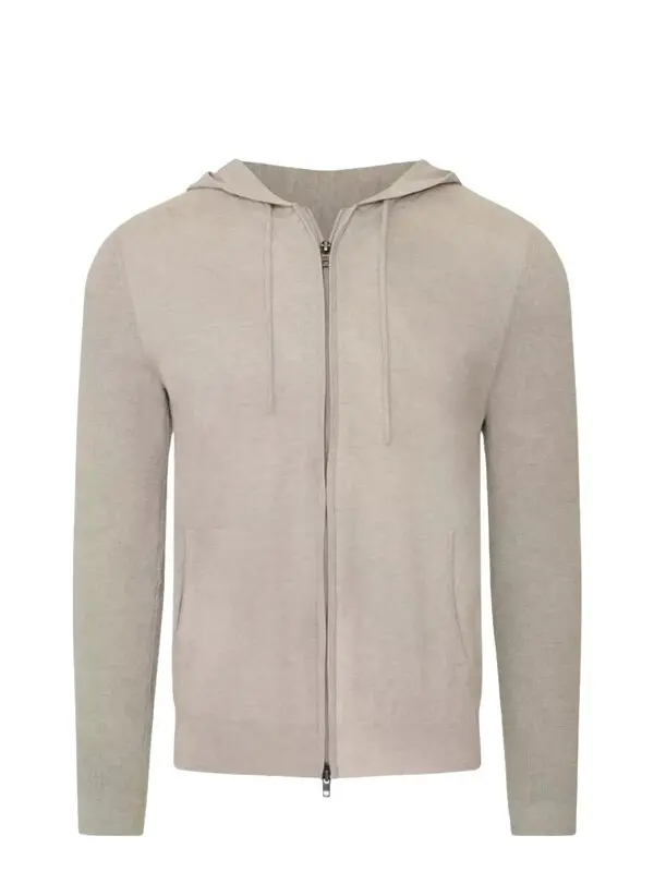 PYA Zip-up Knitted Hoodie - Neutrals