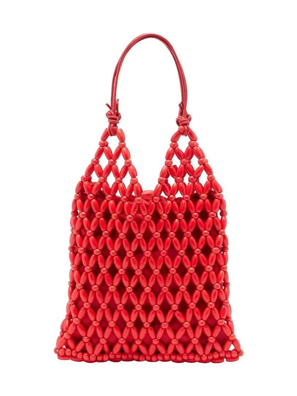 Staud Karla Beaded Top-handle Bag - Red