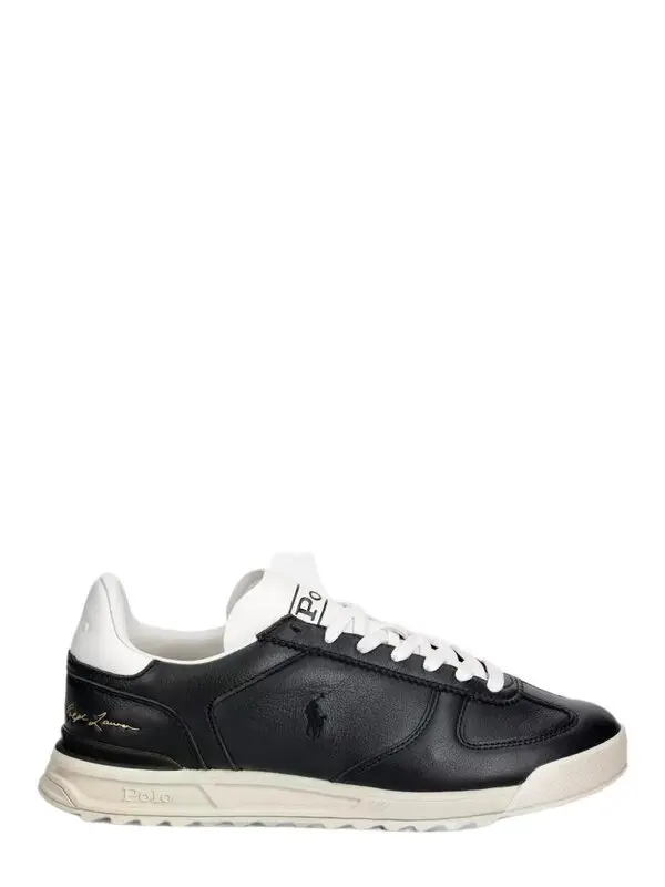 Polo Ralph Lauren Varick Logo-debossed Leather Sneakers - Black