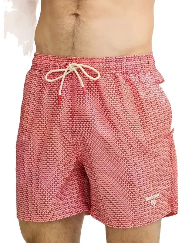 Barbour Geometric Print Swim Shorts - Red