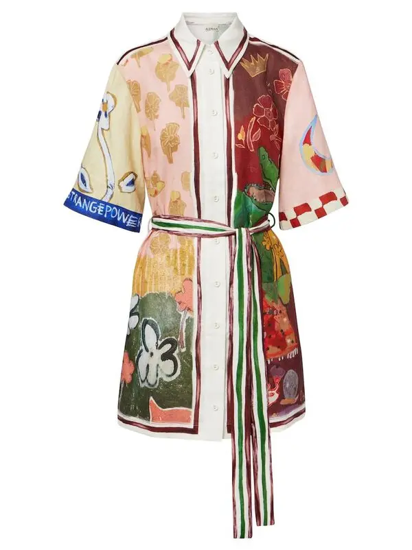 ALEMAIS X Mlak Tangible Love Linen Shirt Dress - Multicoloured