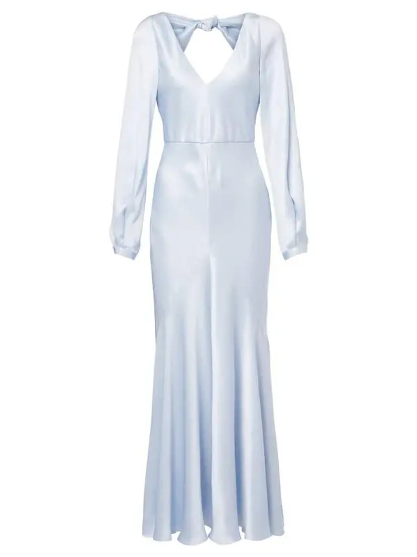 Gabriela Hearst Silk Satin Maxi Dress - Blue