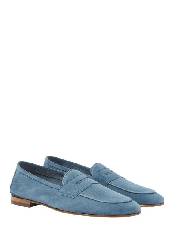 Frescobol Carioca Leme Suede Penny Loafers - Blue