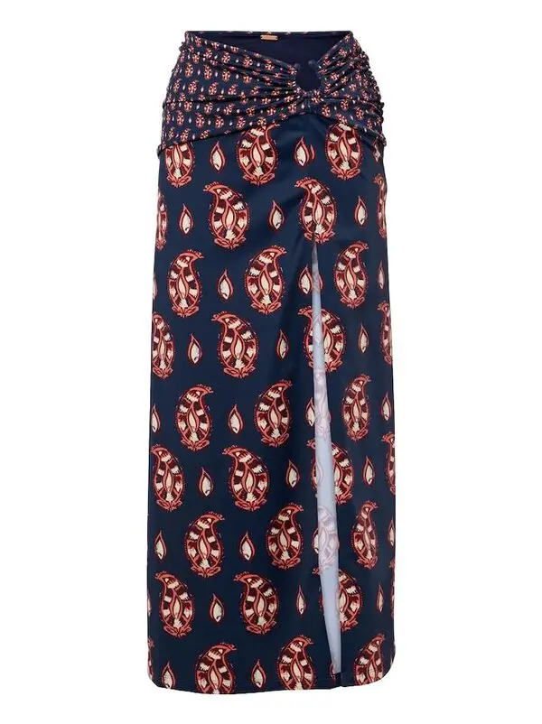 Johanna Ortiz Printed Maxi Skirt - Blue