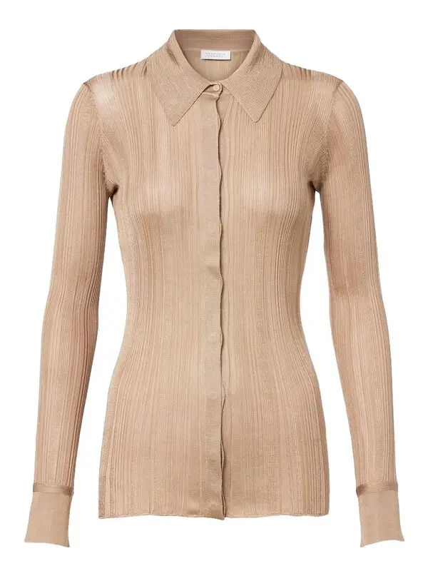 Gabriela Hearst Tamar Knitted Silk Shirt - Brown