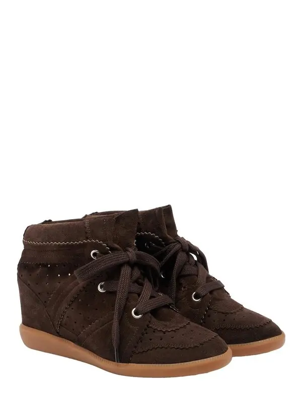 Isabel Marant Étoile Bobby Suede Wedge Sneakers - Brown