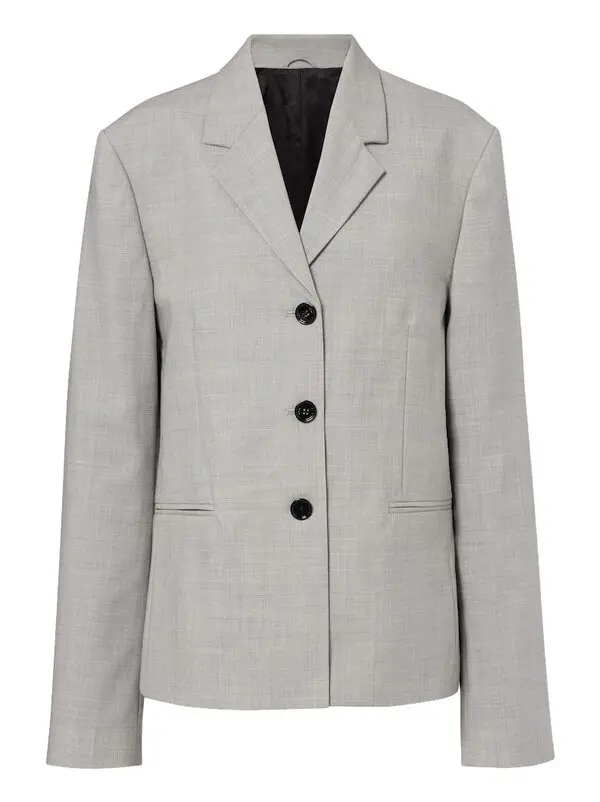 TOTEME Wool Blazer In Melange - Grey