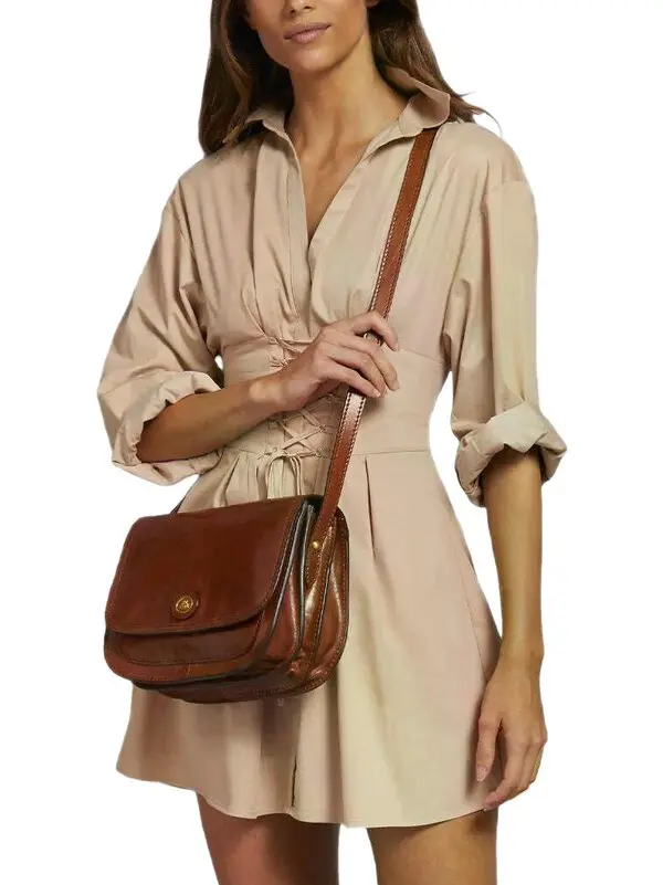 THE BRIDGE Leather Shoulder Bag - Brown